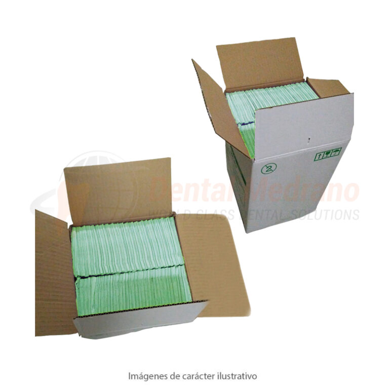Compresas 3 capas caja x500 VERDE Italianas - Dental Medrano
